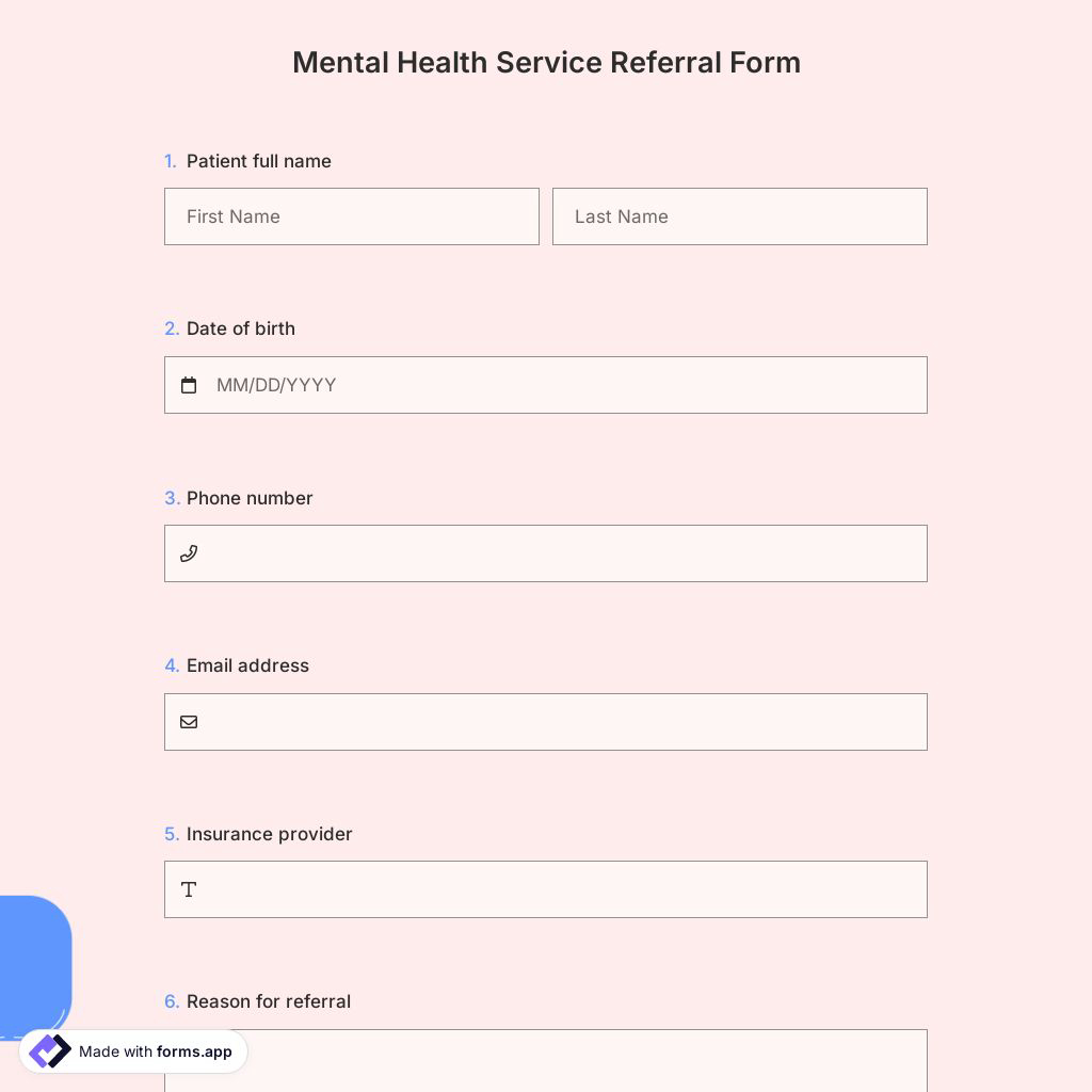 Sample Referral Form For Services