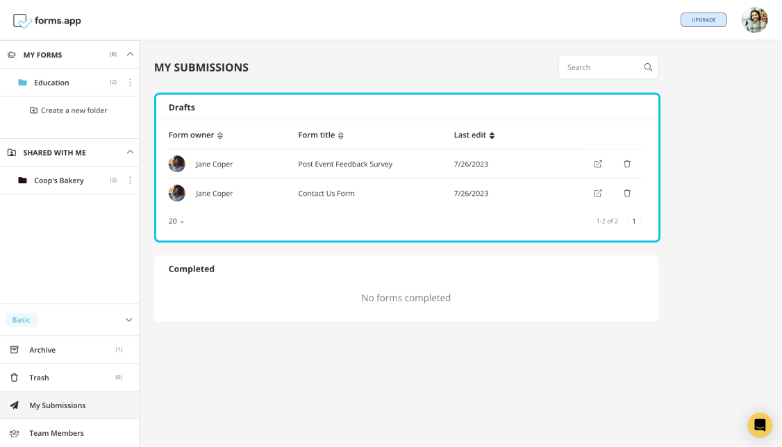 How to manage your drafts and submissions