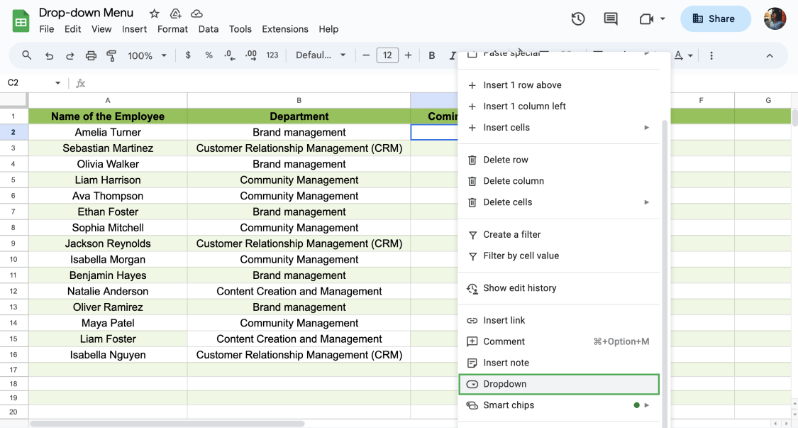 How To Make A Drop down Menu On Google Sheets Easy Steps 