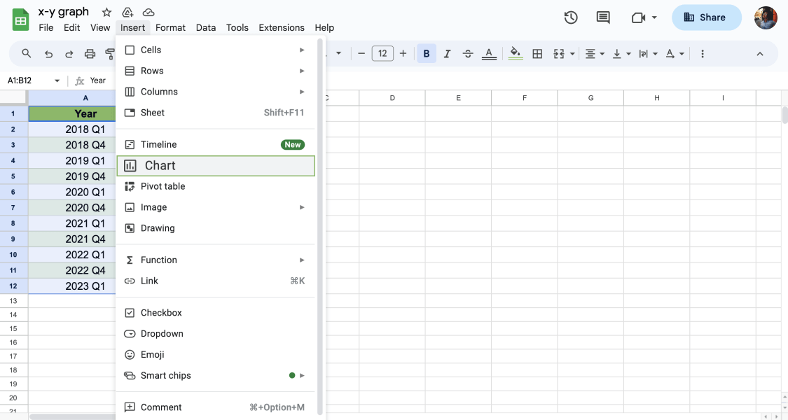 How To Make An X y Graph In Google Sheets Step By Step Forms app