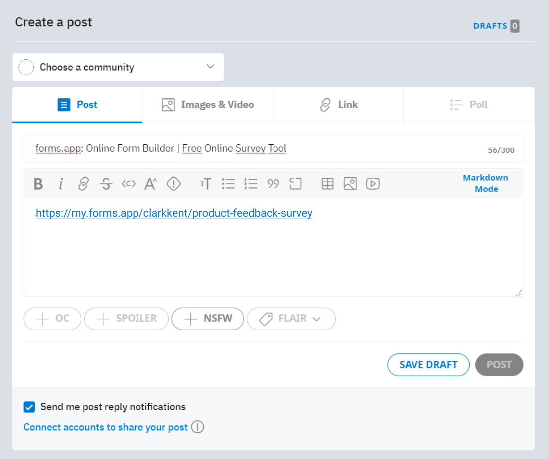 Share your forms on social media | Help Center