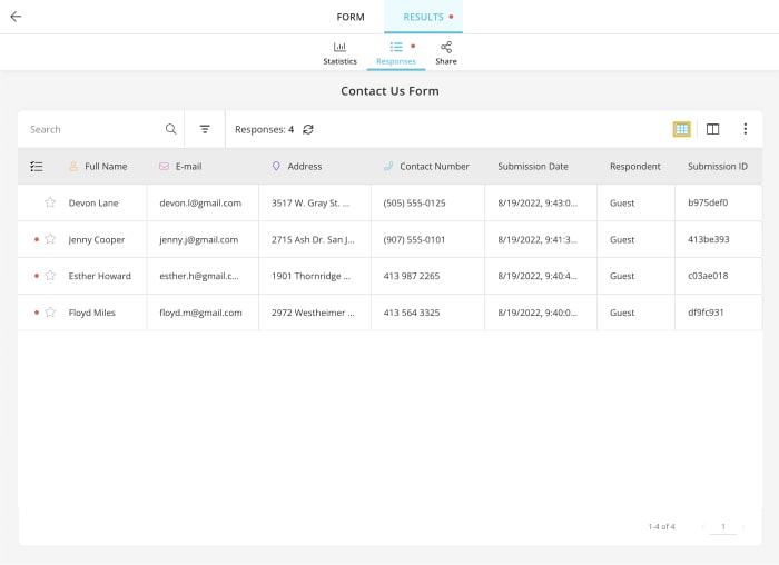 Response view types | Help Center
