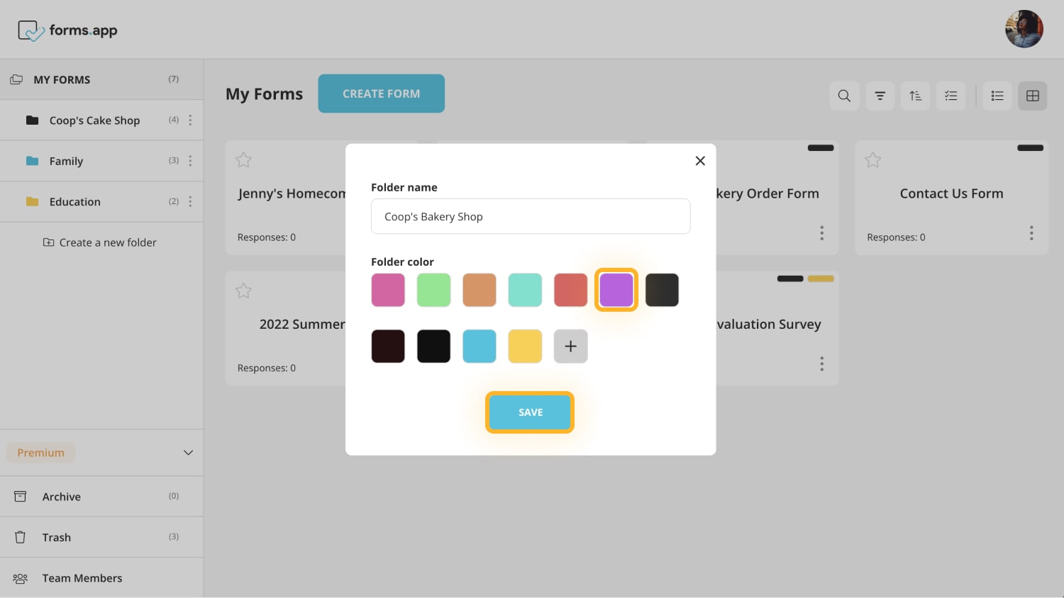 Folder settings | Help Center - forms.app